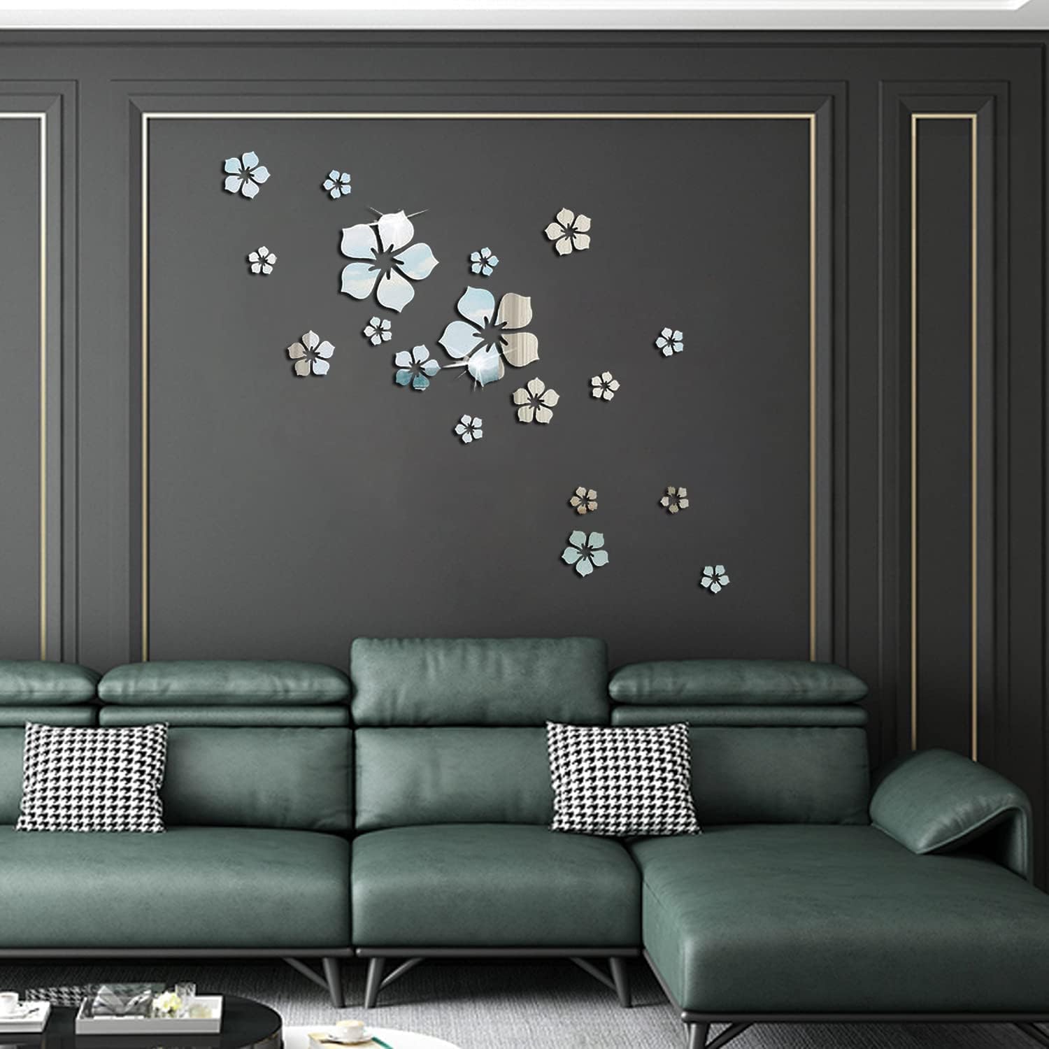 Amazon.com: 92 Pcs Silver Stars Wall Decals 3D Acrylic Mirror Star Wall ...