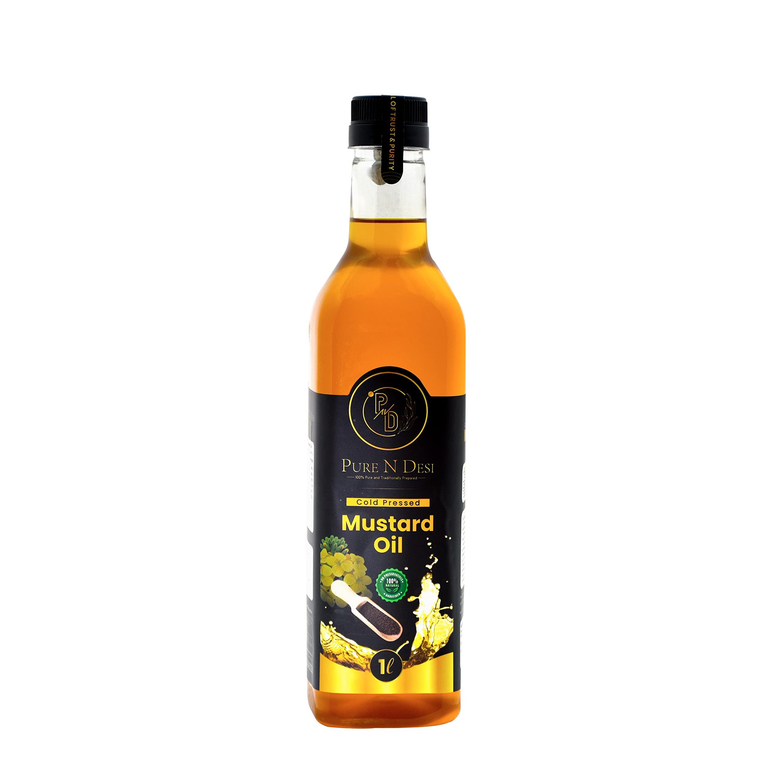 Buy PURE N DESI Cold Pressed Mustard Oil - Sarson Ka Tel - Wood Pressed ...