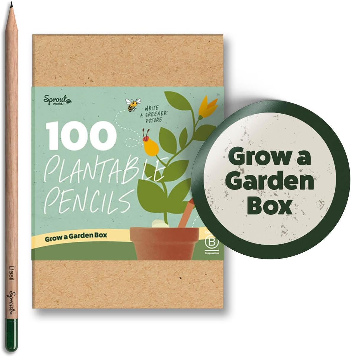 SproutWorld Plantable Pencils | Grow a Garden Box | Wood-Cased | Pre ...