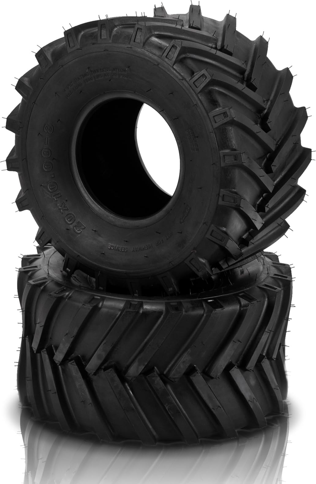 Amazon.com: TUFFIOM Set of 2 Lawn Mower Tires 20x10.00-8 4PR Turf Tire ...