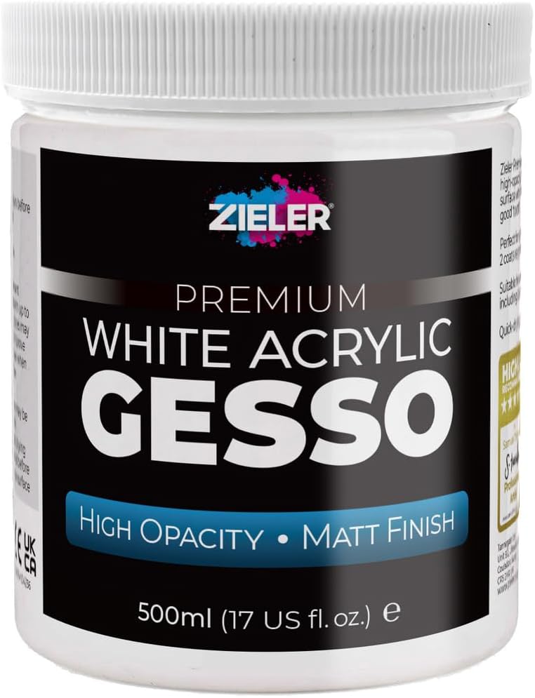 ARTISTIK White Gesso Acrylic Medium - 500 ml Professional Grade Surface ...