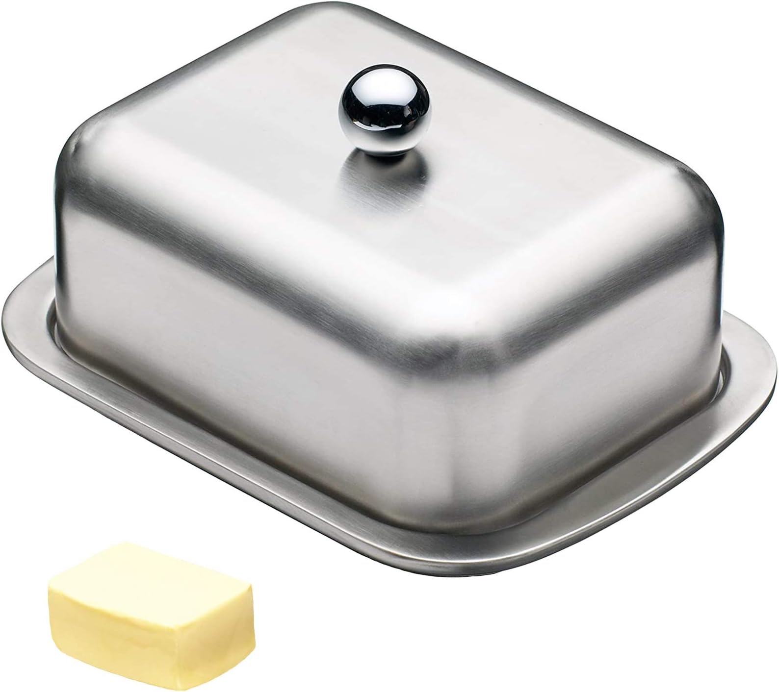 WMF Wagenfeld Butterdose Edelstahl 22 x 11 cm, mit Kunststoffhaube ...