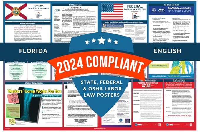 Amazon.com : Labor Law Posters 2024 - Florida Labor Law Poster State ...