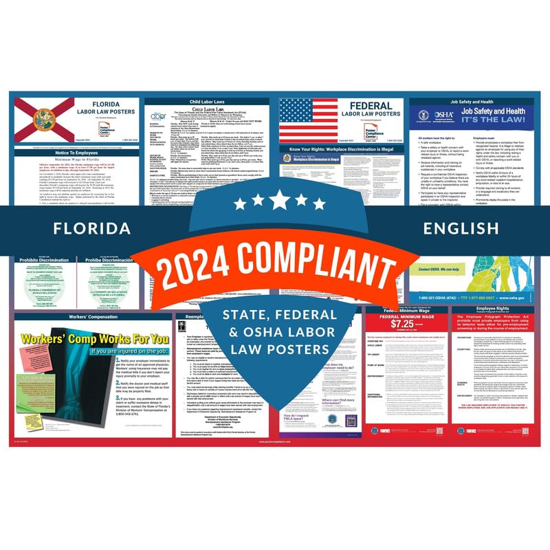 Amazon.com : Labor Law Posters 2024 - Florida Labor Law Poster State ...