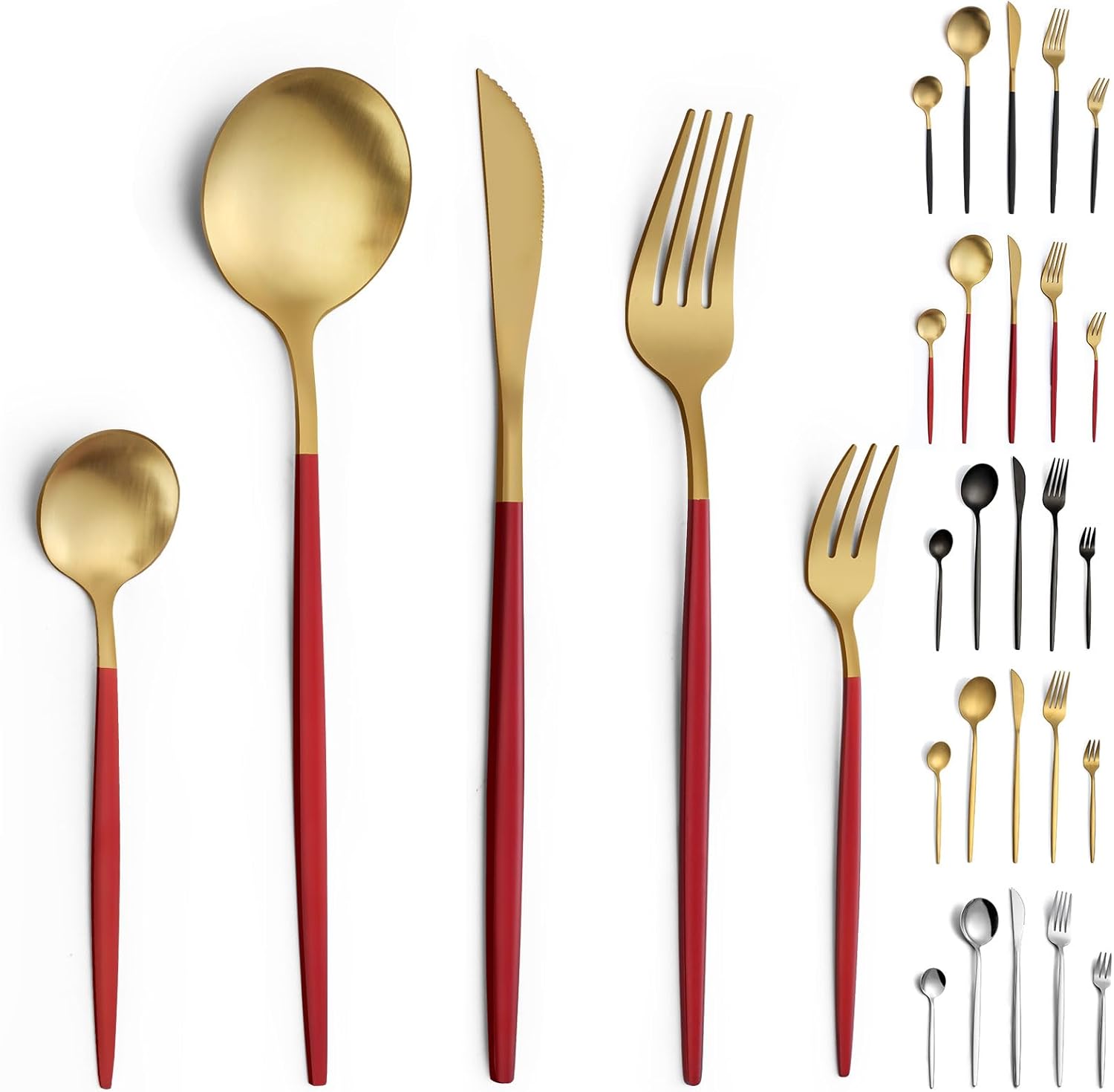 Pleafind 30 Piece Cutlery Set for 6 People, Stainless Steel Cutlery Set ...