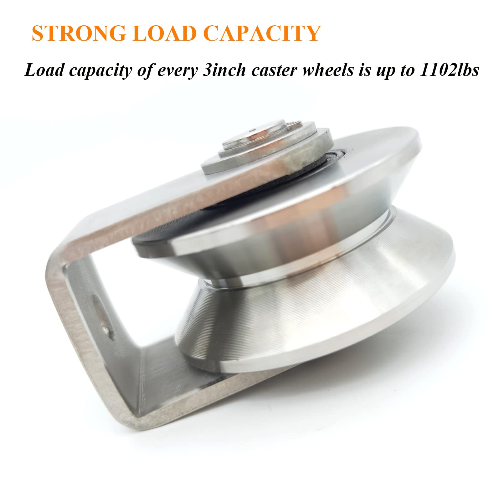 Snapklik.com : Stainless Steel V Groove Wheel Heavy Duty Caster Rigid ...