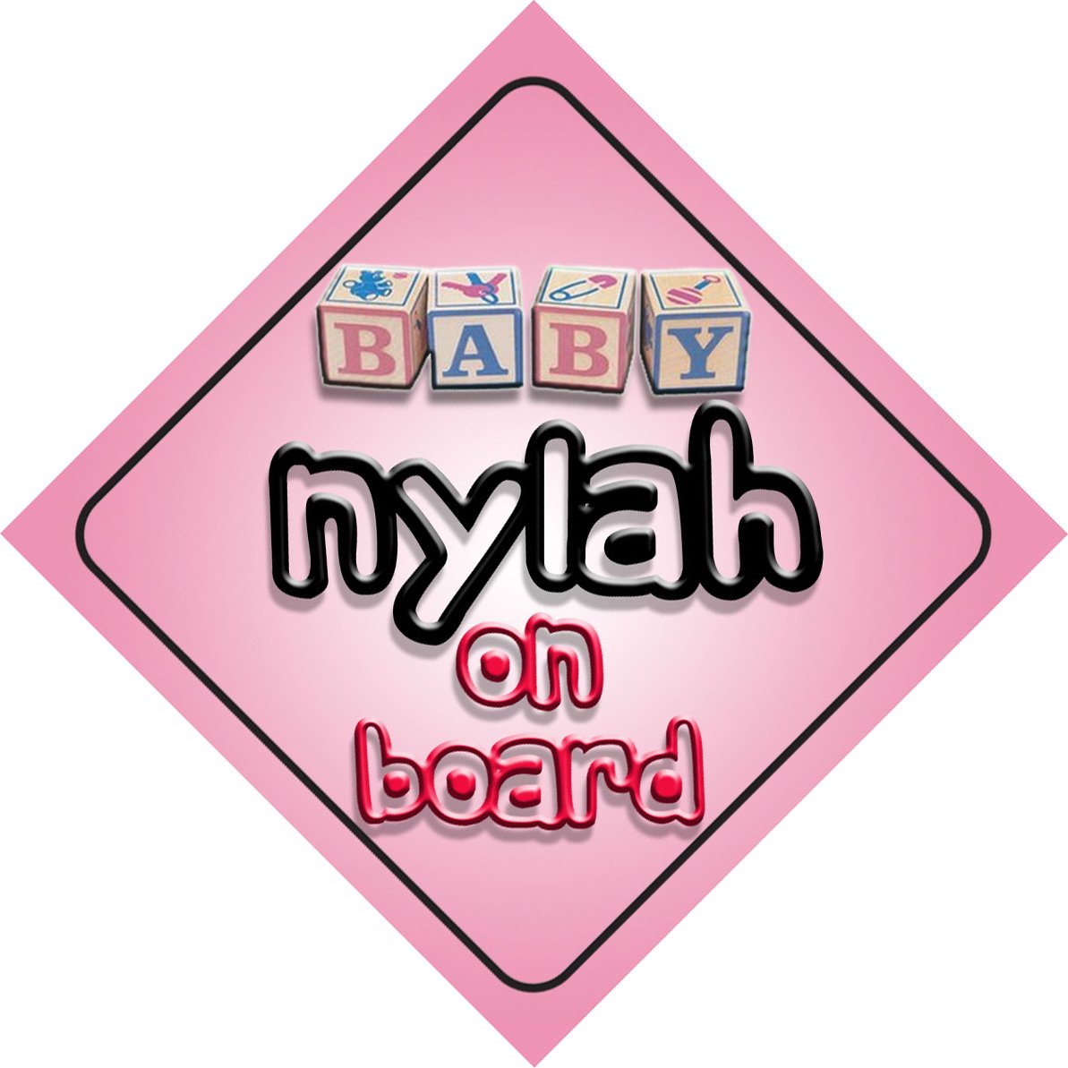 Amazon.com: Baby Girl Nylah on Board Novelty car Sign Gift/Present for ...