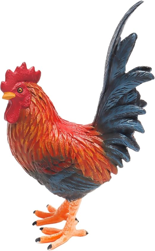 Amazon.com: Hiawbon Realistic Rooster Figurine - Resin Farm Animal ...