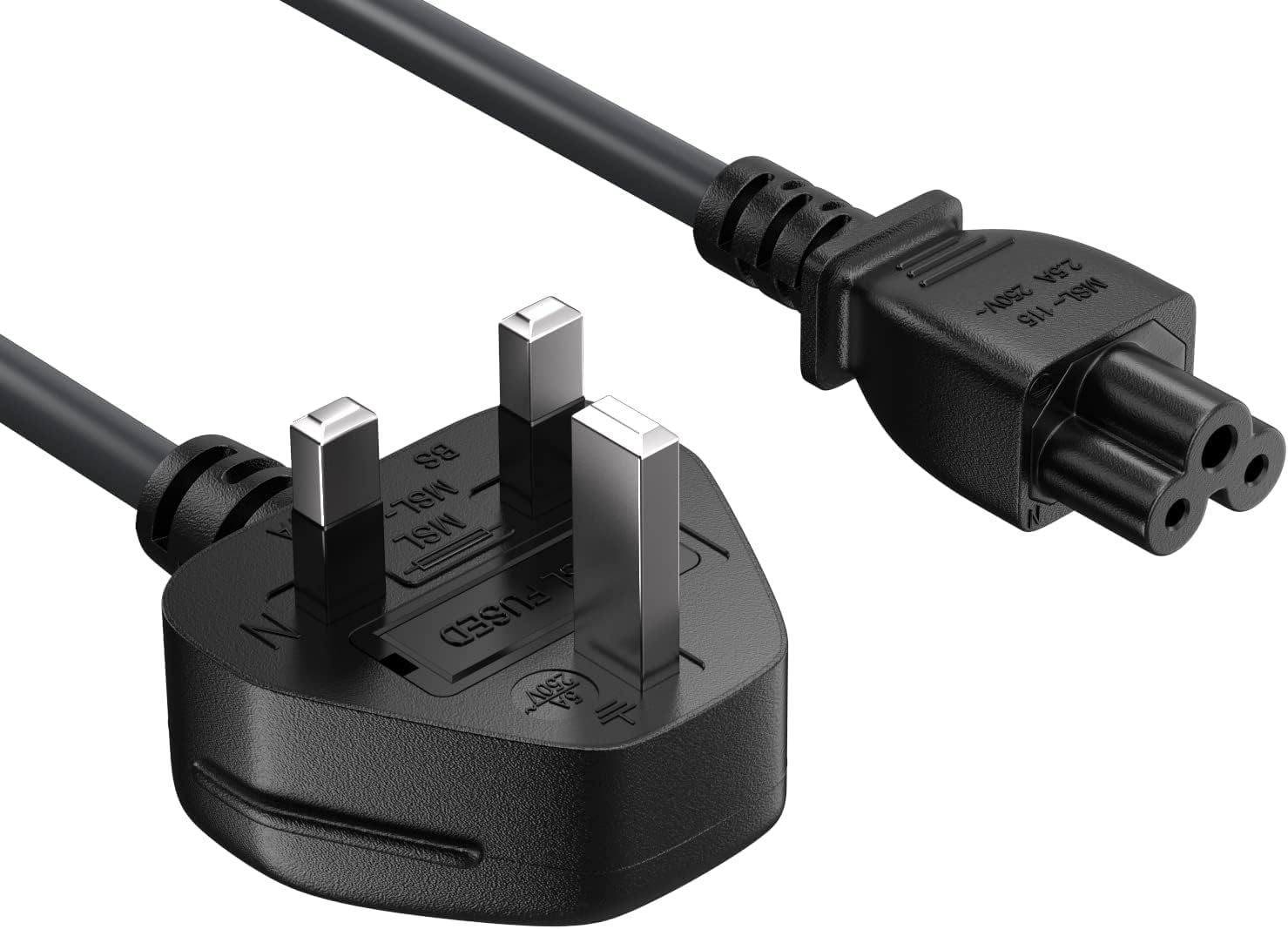 Amazon.com: UK IEC 60320 C5 Mickey Power Cord, Type G Plug for United ...