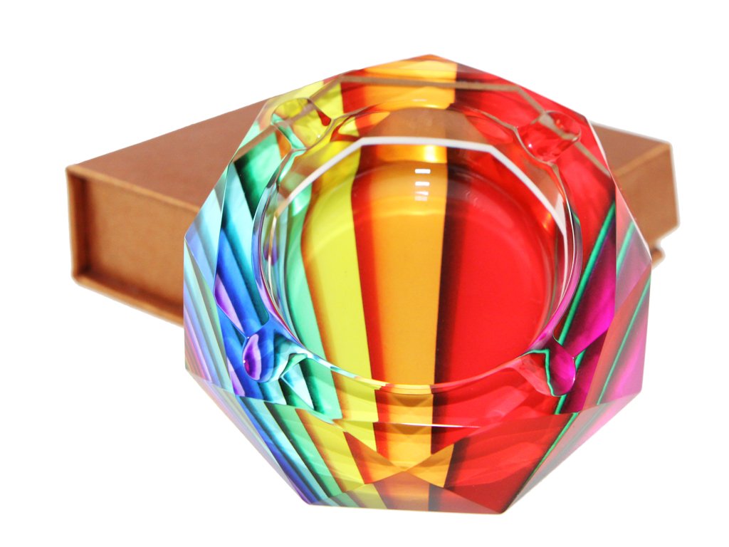 Amazon.com: Apol Beautiful Octagon Crystal Glass Ashtrays 3.9" Cigar ...