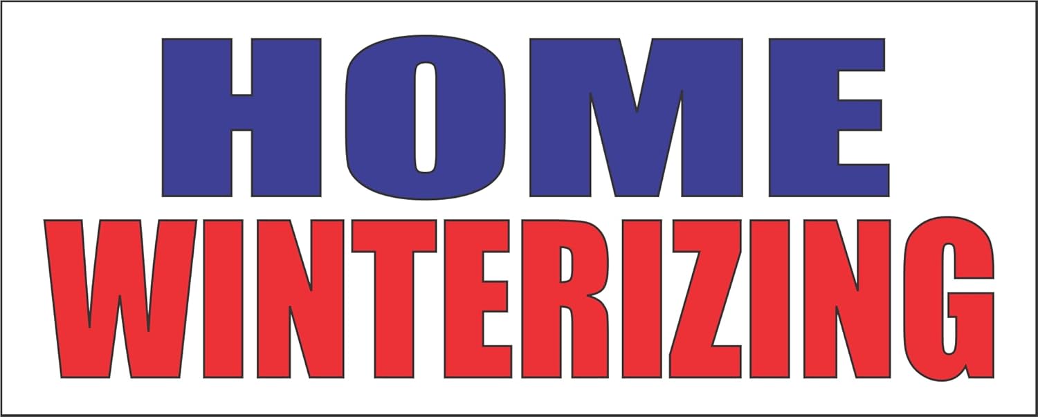 Amazon.com : Home winterizing Banner Sign 2X5 red Blue : Office Products