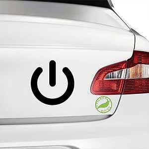 Amazon.com: Power Button Decal Sticker (Black, 5 inch) : Automotive