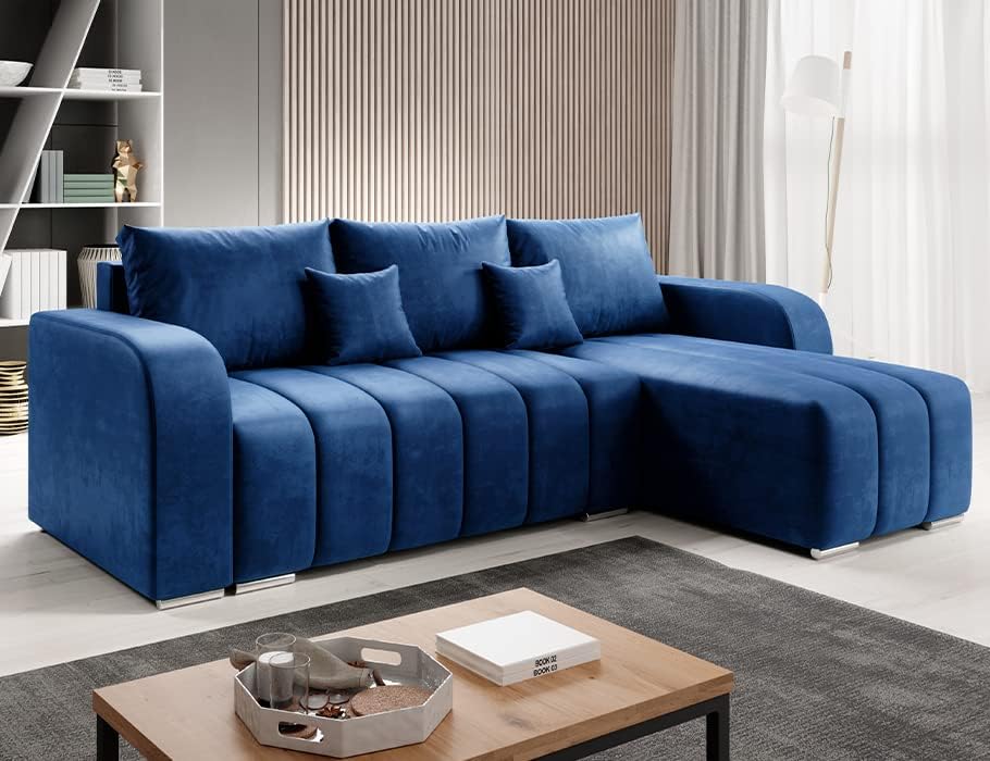 MODERNO Pufetto Corner Sofa with Sleep Function Bedding Container ...