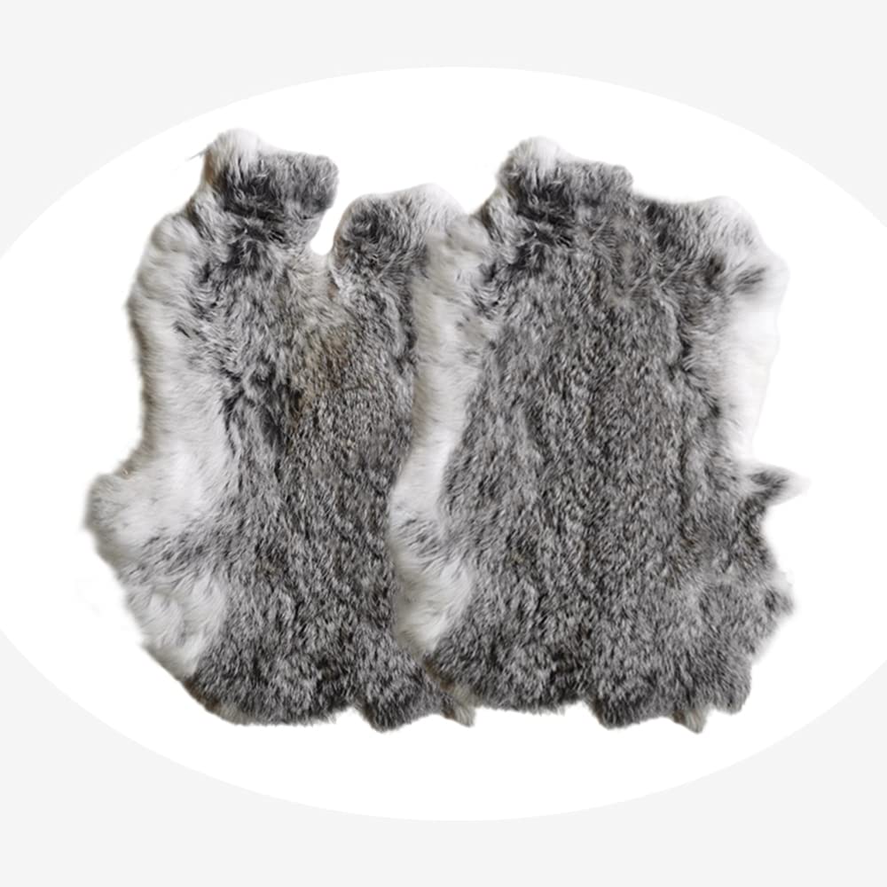 Amazon.com: Natural Grey Rabbit Fur Pelt (10" by 14" with Sewing ...