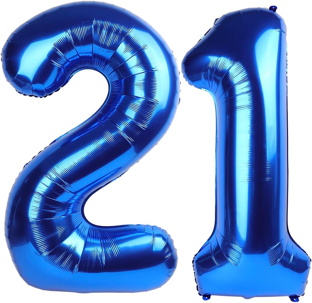 Amazon.com: Navy Blue Number 21 Balloon 40 inch, 21 Number Balloons, 21st Navy Blue Birthday ...