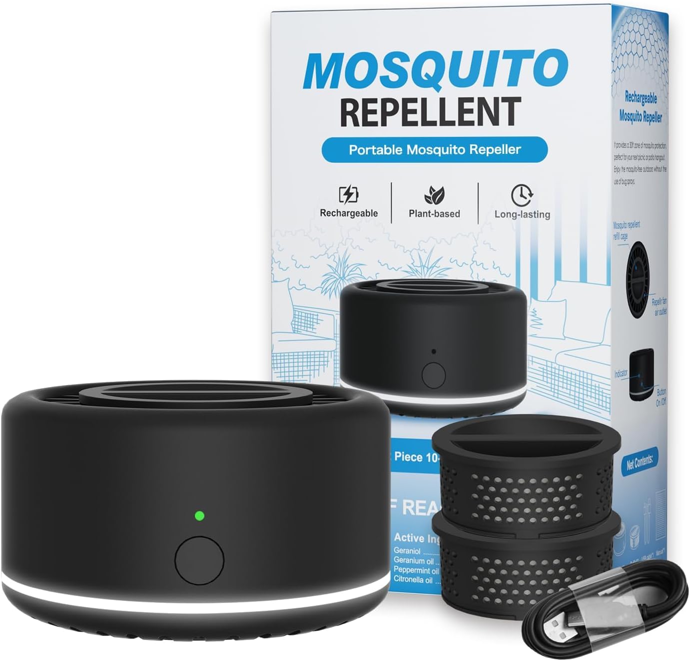 Amazon.com: Mosquito Repellent Outdoor Patio Rechargeable Portable ...