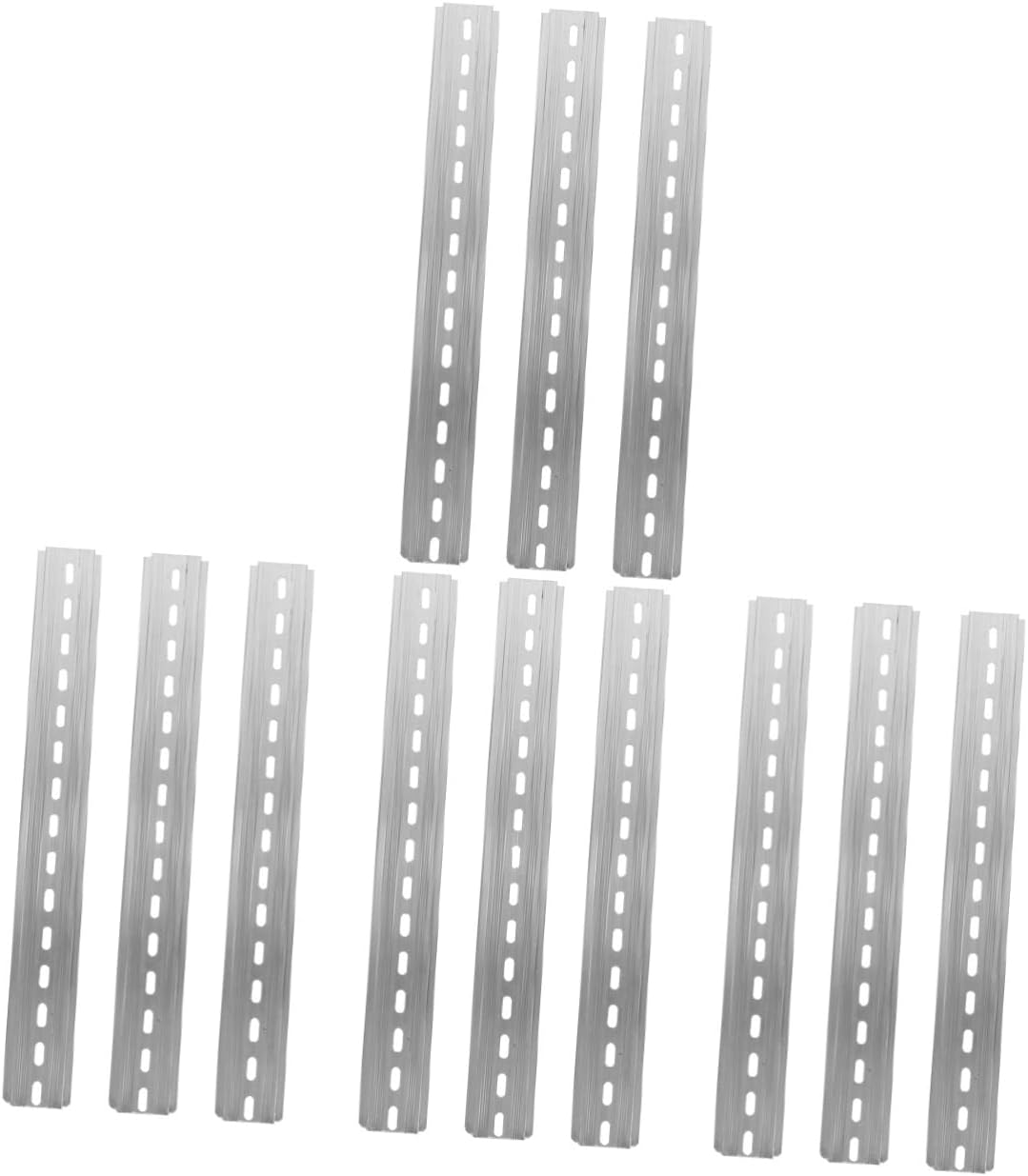 TEHAUX 12 Pcs C45 Rail Din Rails for Electrical Components Slotted Din ...