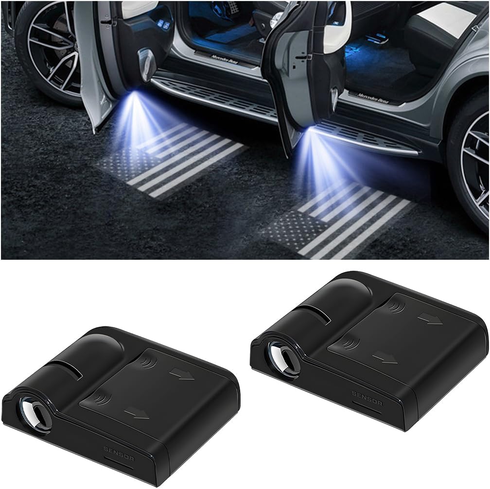 Amazon.com: KHGUZ 2PCS American Flag Car Door Lights Logo Projector ...