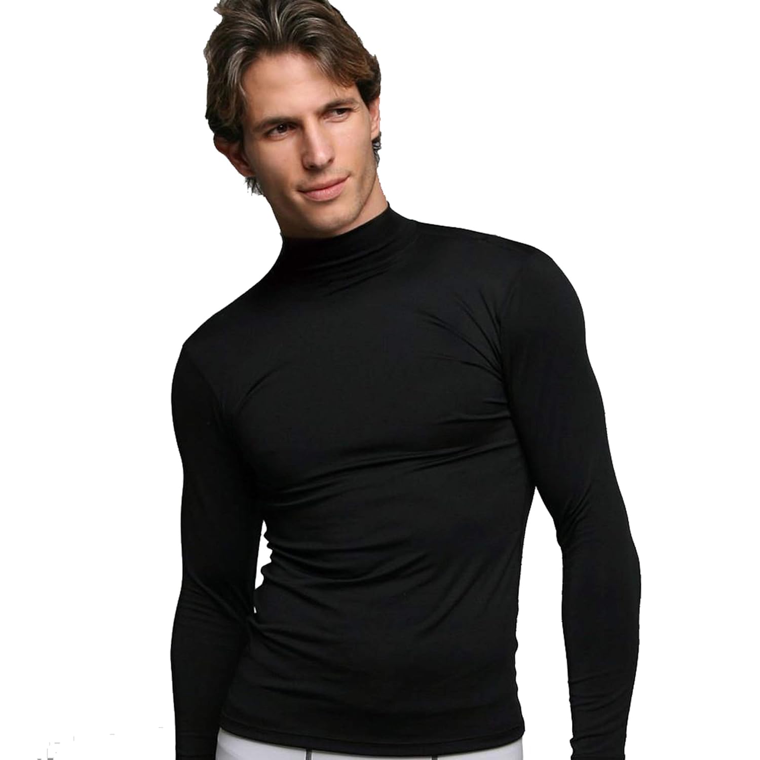 Bloomun High Neck Full Sleeve Compression/Inner Tops - Black (XL (32-36 ...