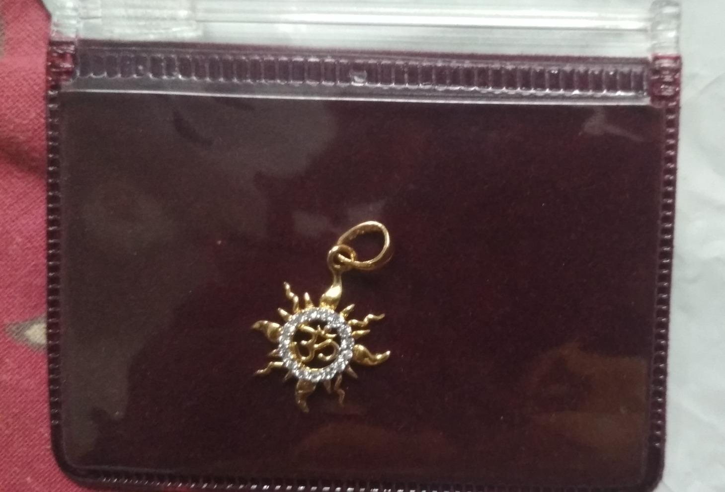 THE MARKETVILLA 925 Sterling Silver Om Surya Lord Sun Ohm Locket In Cz ...