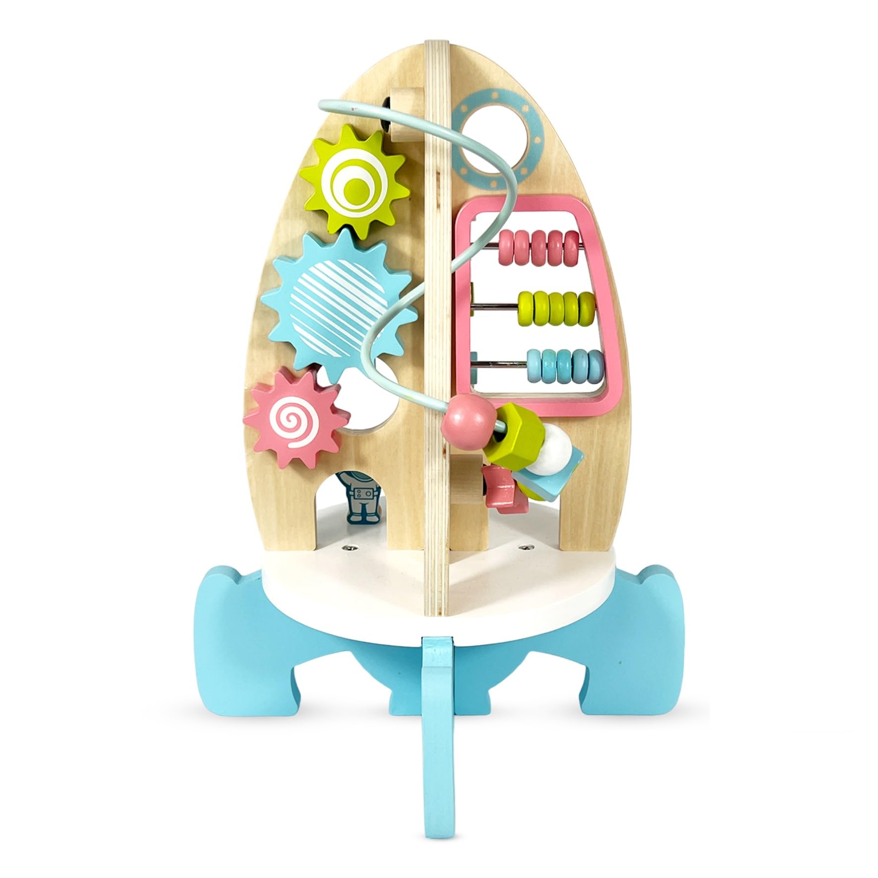 Amazon.com: Space Rocket Wooden Activity Cube for Toddlers 1-3 ...