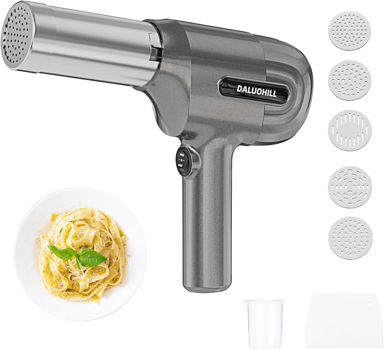 Amazon.com: DALUOHILL Handheld Electric Pasta Maker, 5-in-1 Cordless ...