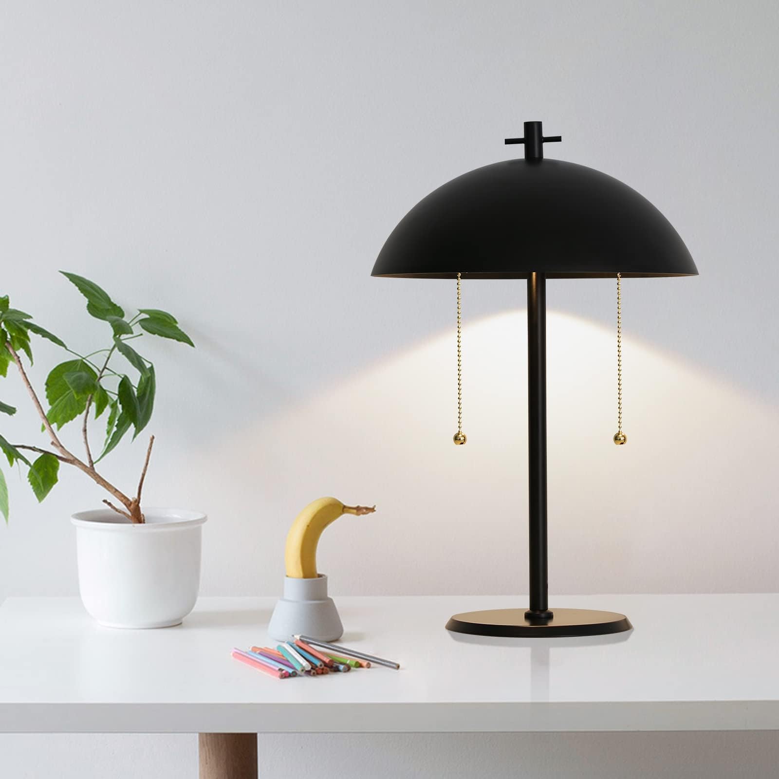 VisualWhite Mid Century Table Lamp,Modern Industrial Table Lamps Black ...