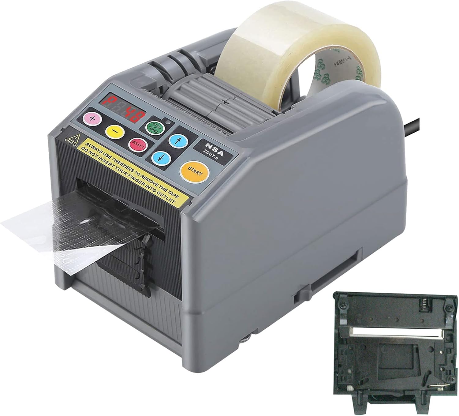Amazon.com : NSA Zcut-9 Electric Tape Dispenser Up to 2.36" Width Tape Fits for 2 Roll Tapes at ...