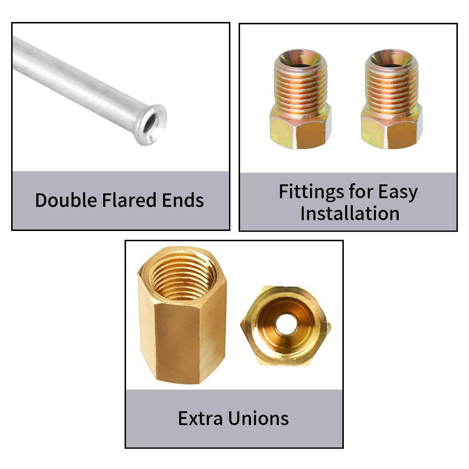 Snapklik.com : MuHize Rust-Proof Brake Lines Direct Fit - 16" 3/16 ...