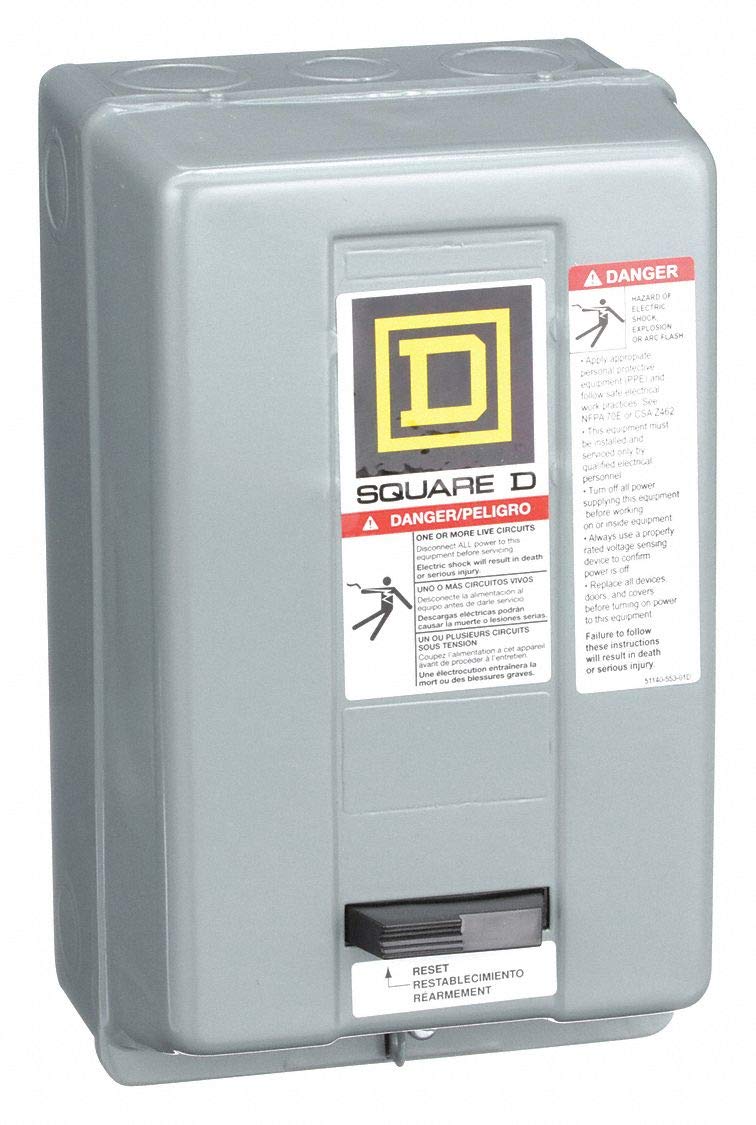 Square D Magnetic Motor Starter, 120VAC Coil Volts, NEMA Size: 1 ...