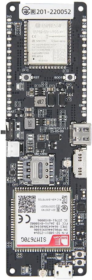 Amazon.com: LILYGO T-SIM7670G-S3 ESP32-S3 4G LTE 無線蜂巢式物聯網裝置 低功耗長距離通訊 GPS TTGO 開發板 : 電子