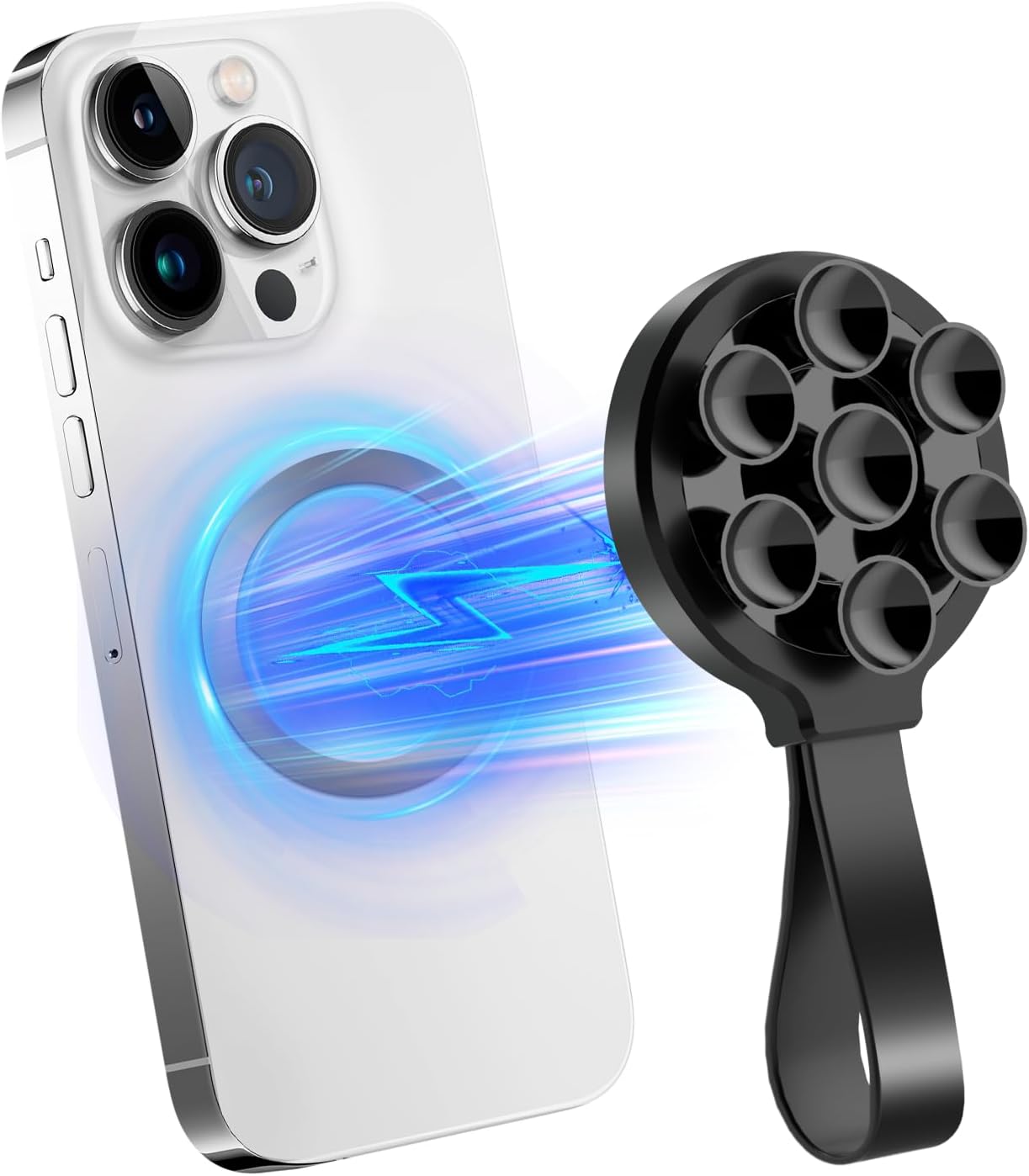 Amazon.com: Magnetic Silicone Suction Cup Phone Mount Built-in Mirror ...