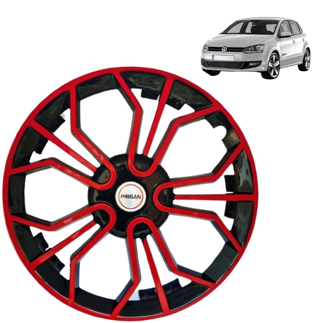 PRIGAN VW Polo Black Red Wheel Cover 15" for VW Polo (Set of 4 Pcs ...