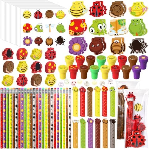 Amazon.com: Chrisfall 168 Pcs Insect Party Favors Set Bee Ladybug Frog ...