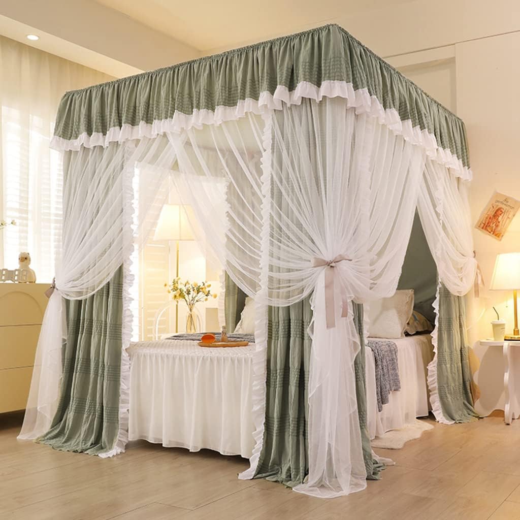 Amazon.com: 4 Corner Post Bed Canopy with Frame - Privacy Protection ...
