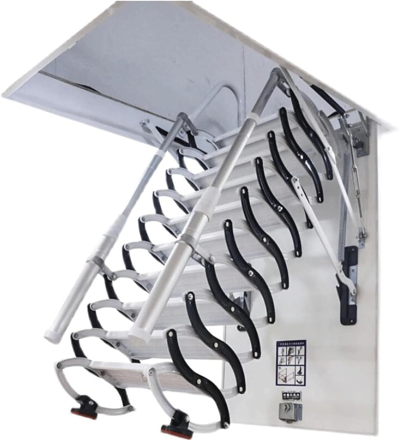 Ceiling Step Ladder Cold Rolled Steel Folding Ladder with Armrests Loft ...
