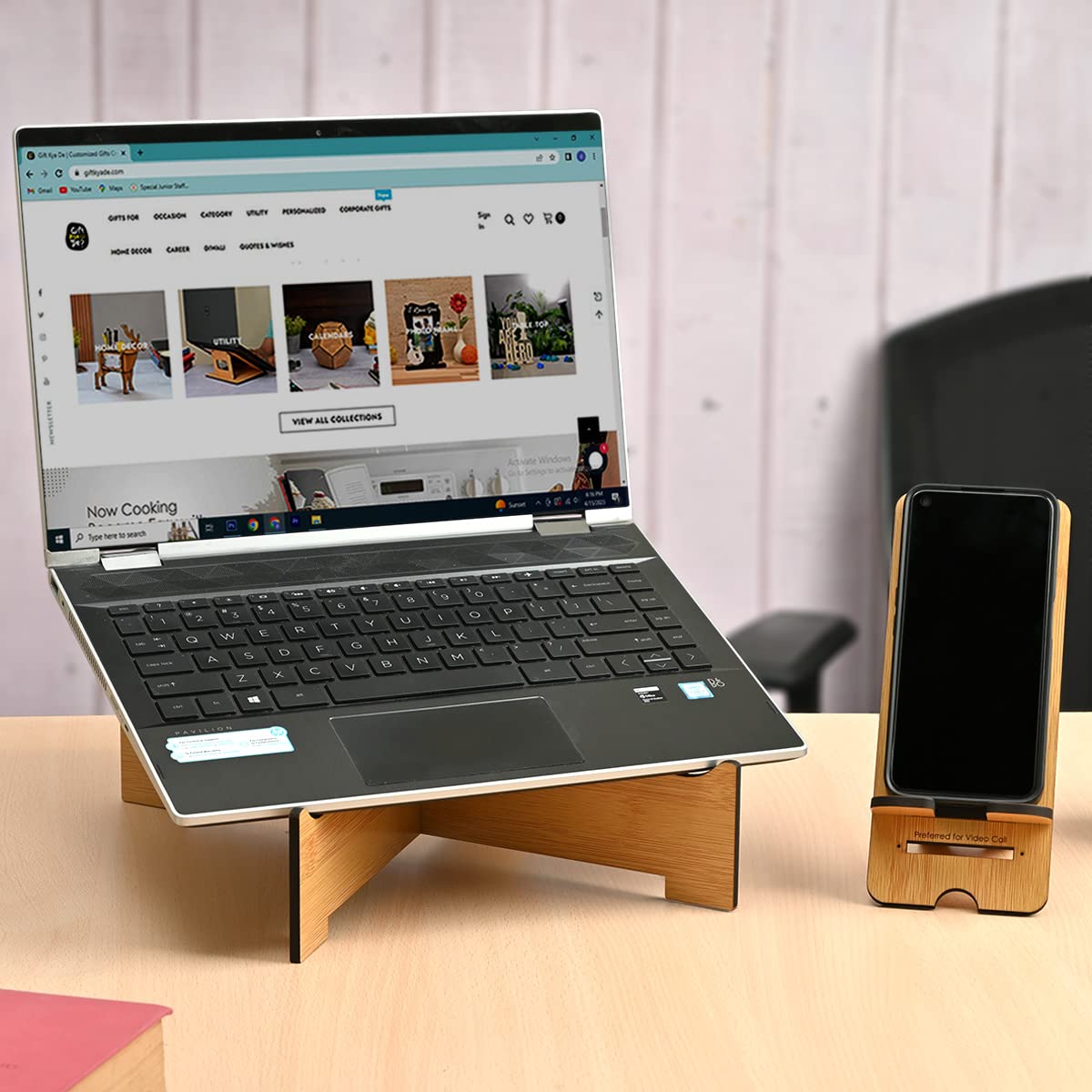 Gift Kya De GKD Portable Laptop Stand with Mobile Stand for Desk Easy ...