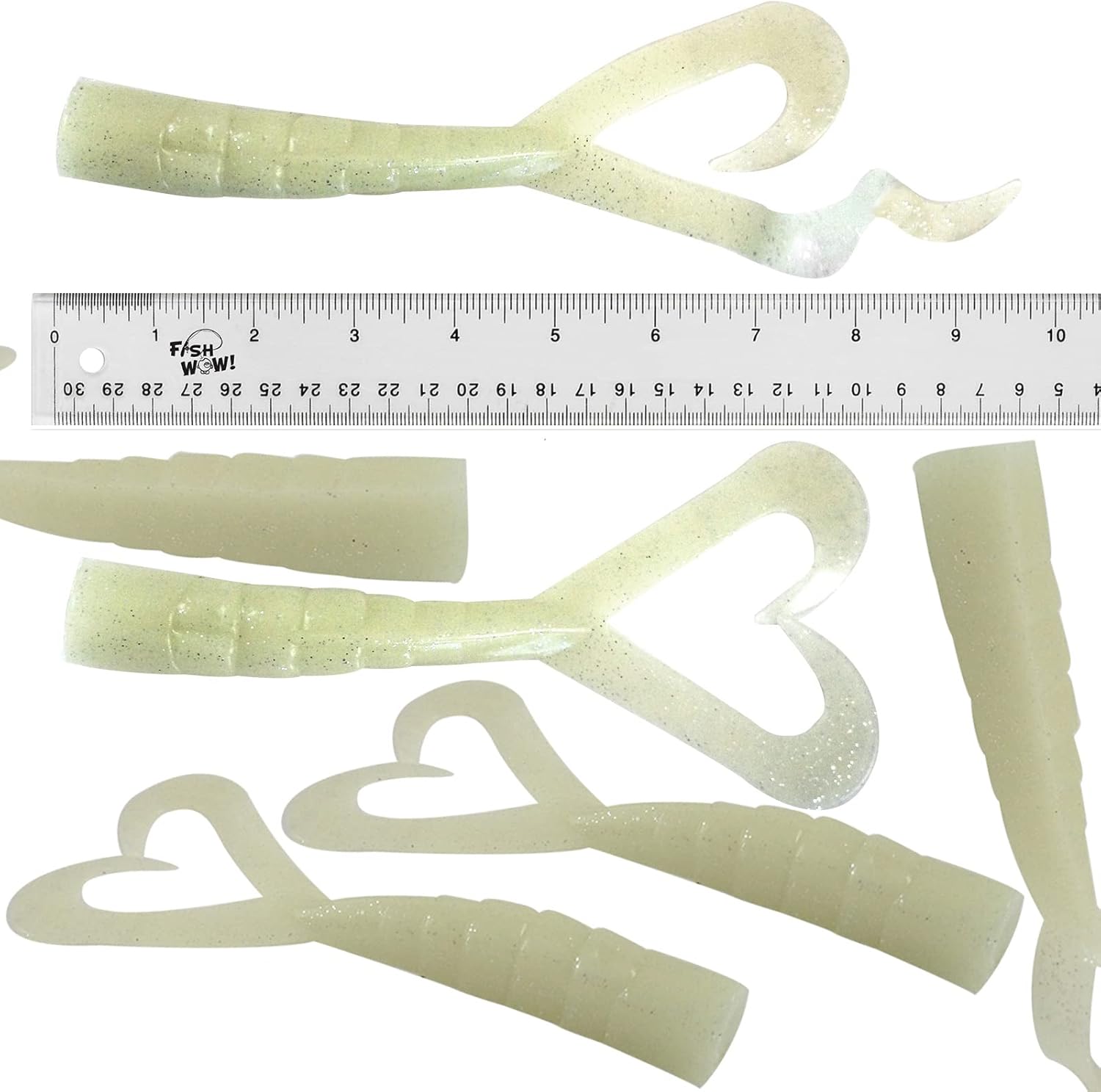 Amazon.com : 6pcs Glow Fish WOW! 8 inch Twin Tail Perch Grub 10" (with ...