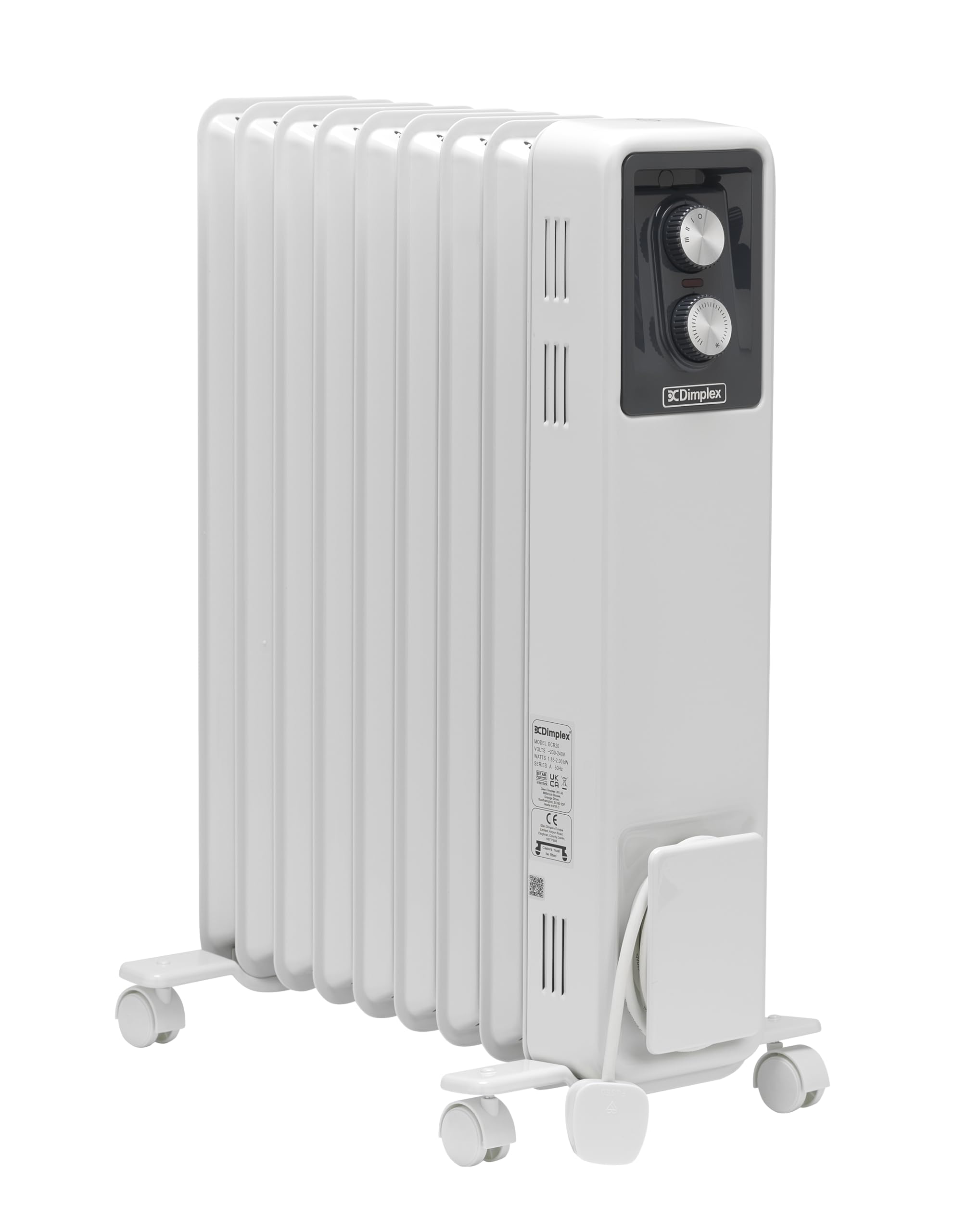 Dimplex 2KW Oil-Free Column Radiator, White – Adjustable Thermostat & 3 ...