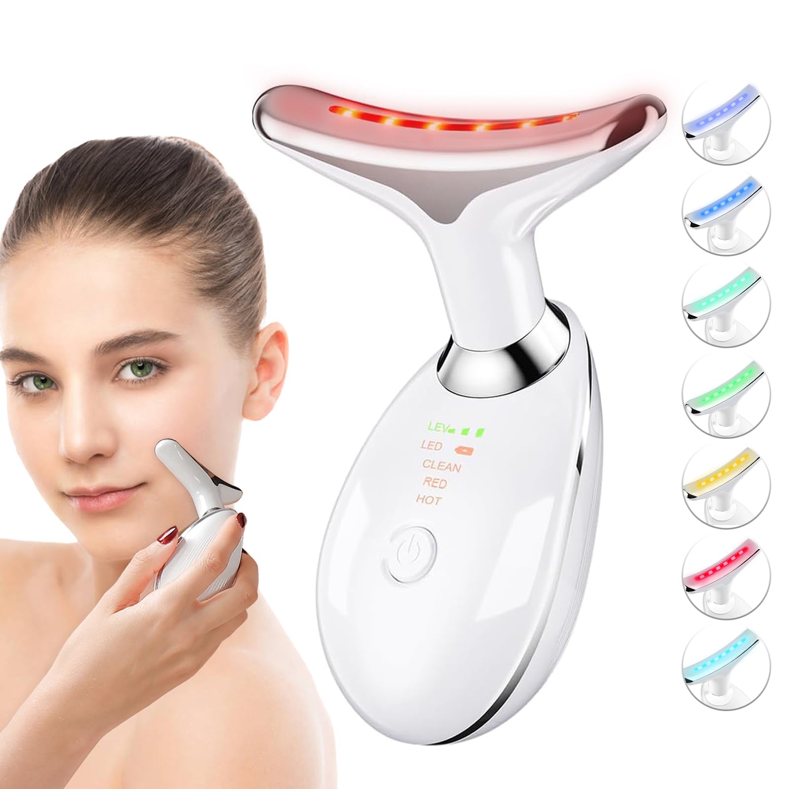 foreverlily Face Massager Red Light Therapy Wand Face and Neck Massager ...