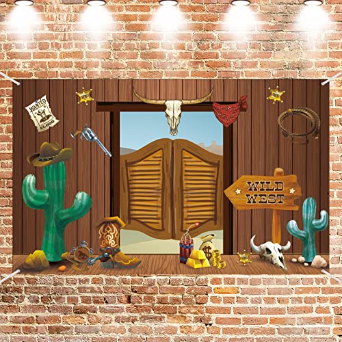 Western Party Supplies, Western Cowboy Backdrop, Large Fabric Saloon ...
