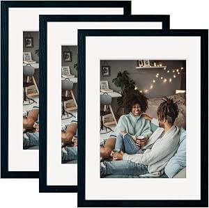 Amazon.com: YK Artwood 12x16 Picture Frame in Black - Poster Frame Set ...