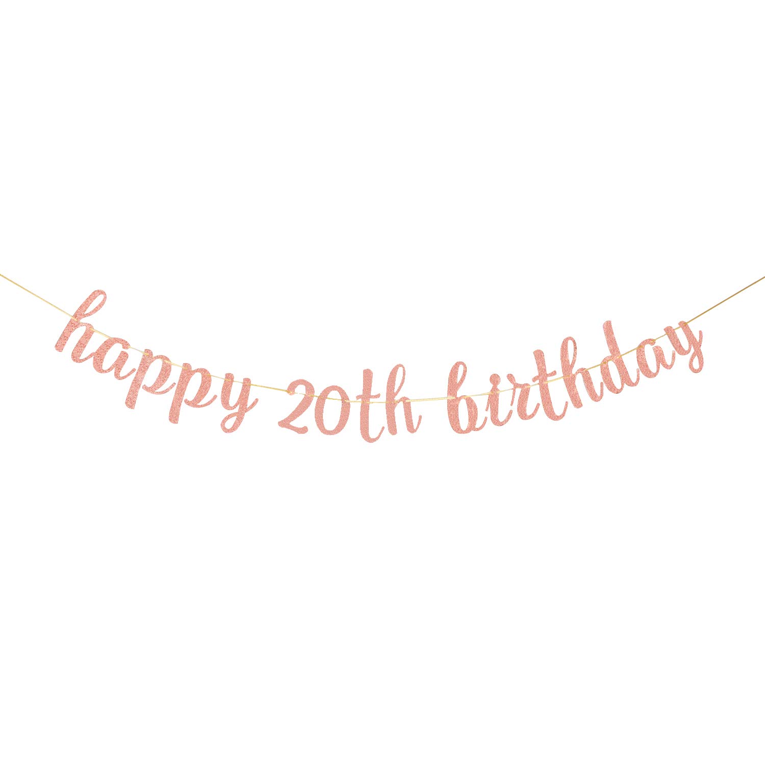 Amazon.com: INNORU Glitter Happy 20th Birthday Banner - 20 Sign Banner ...