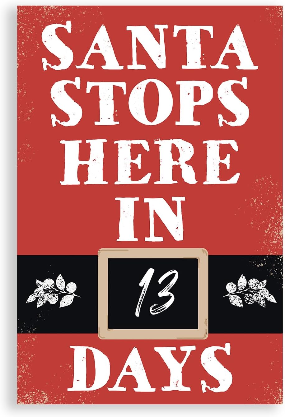 Amazon.com: Christmas Countdown Wall Sign, Santa Will Be Here in ~ Days ...