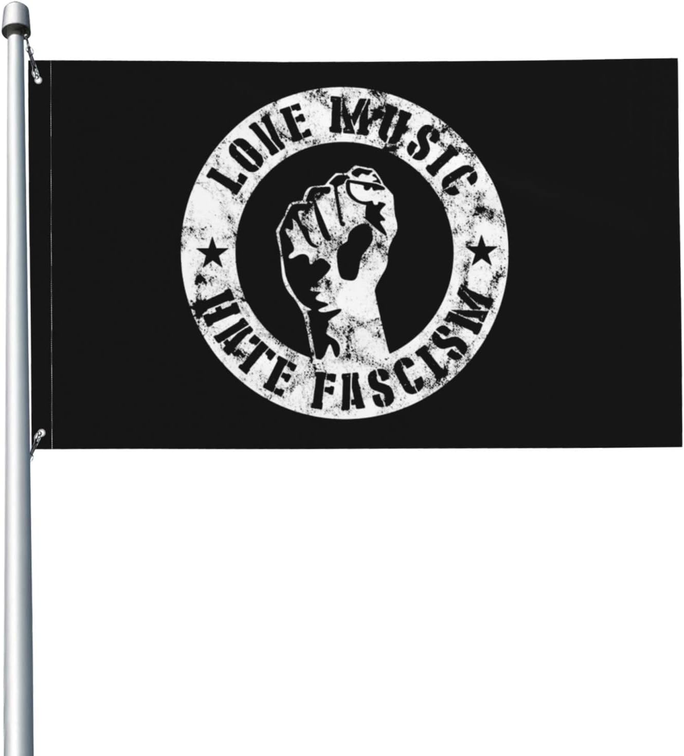 Amazon.com : Love Music Hate Fascism Against Nazis Garden Flag 3x5 Ft ...