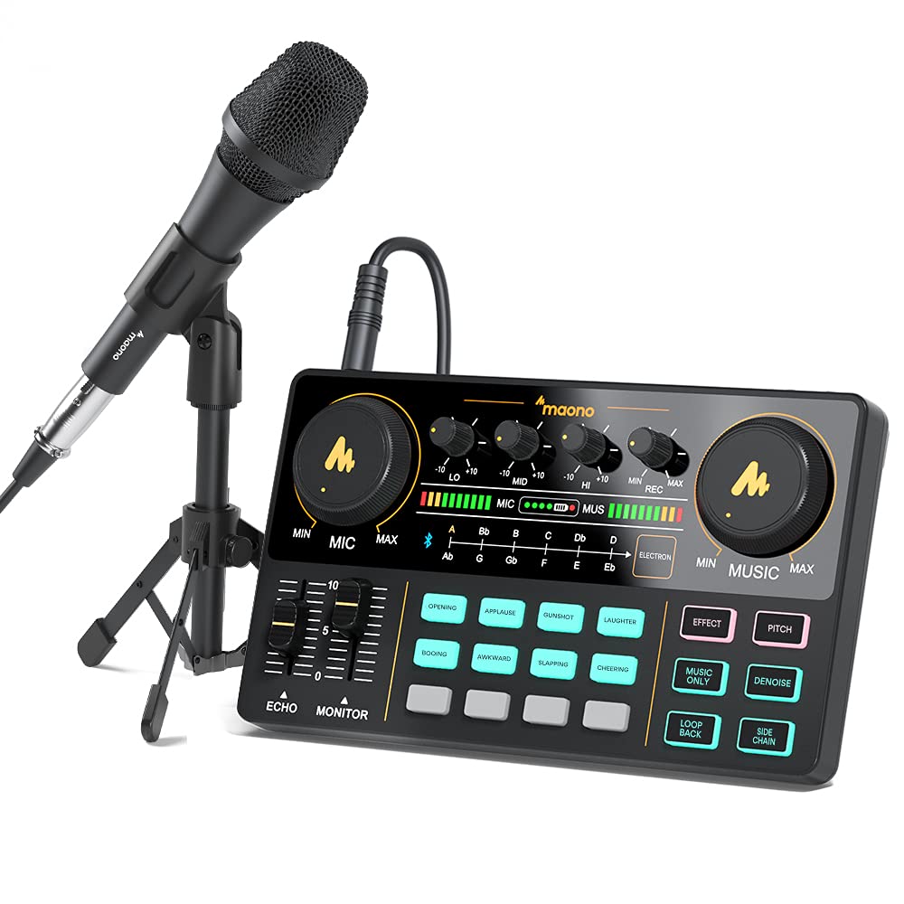 Audio Interface with DJ Mixer, Maonocaster Lite Portable ALL-IN-ONE ...