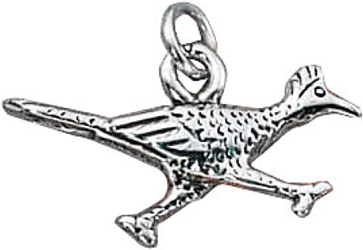 Sterling Silver 16" Mens Unisex 1.5mm Box Chain 3D Roadrunner Bird ...