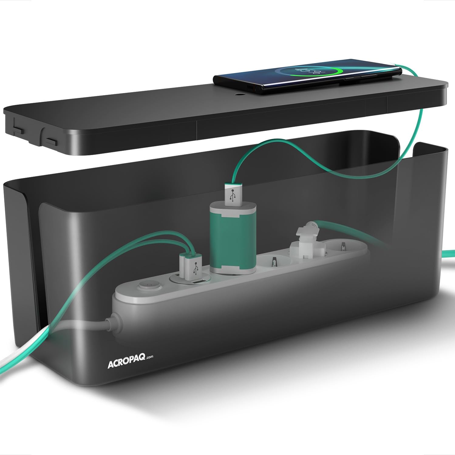 ACROPAQ Cable tidy box - Keep your cable tidy, Large (41 x 13 x 16 cm ...