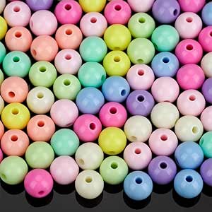 Amazon.com: 350Pcs Candy Beads 10mm Plastic Candy Beads for Making ...