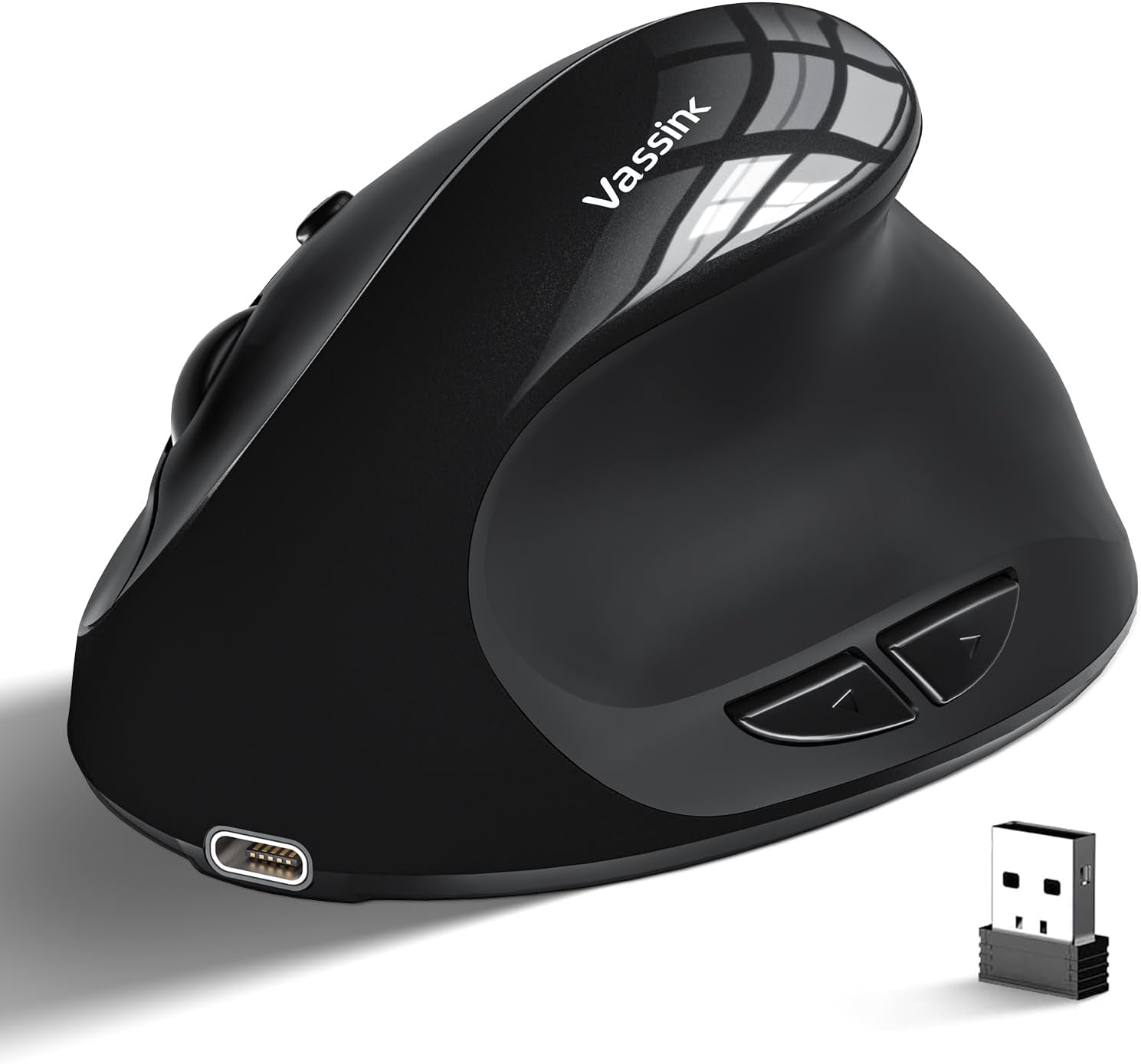 Vassink Ergonomic Mouse, Rechargeable Wireless Mouse Right Handed Small ...